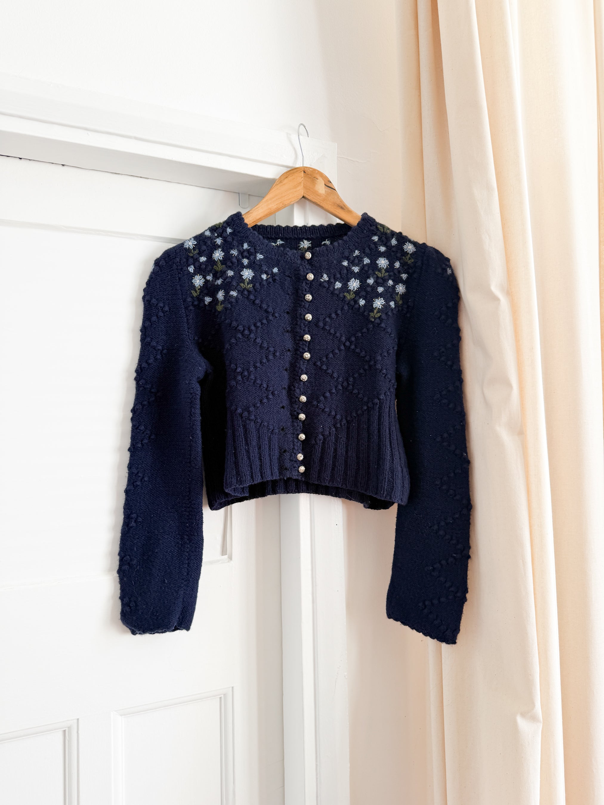 Heavenly Navy Wool 70s Austrian Sweater – The Pansy Garden