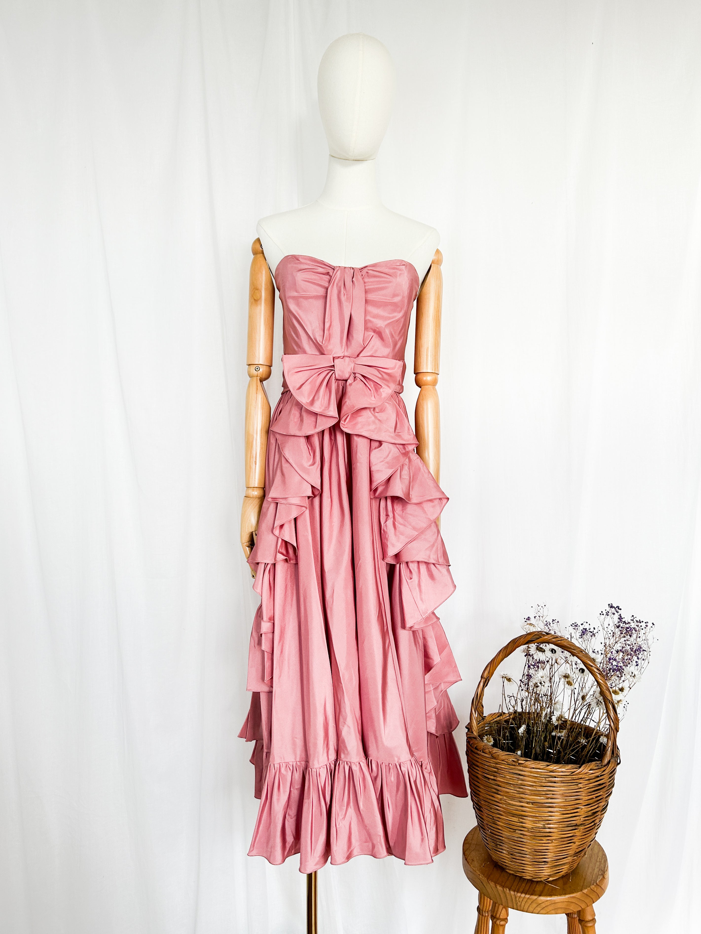 RARE GORGEOUS TOM BOWKER FOR JEAN VARON PINK TAFFETA PRINCESS DRESS ...